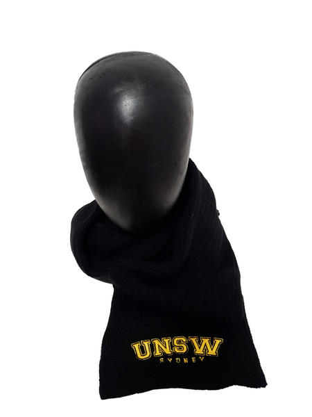 UNSW Cable Knit Scarf - Black & Gold – UNSW Shop